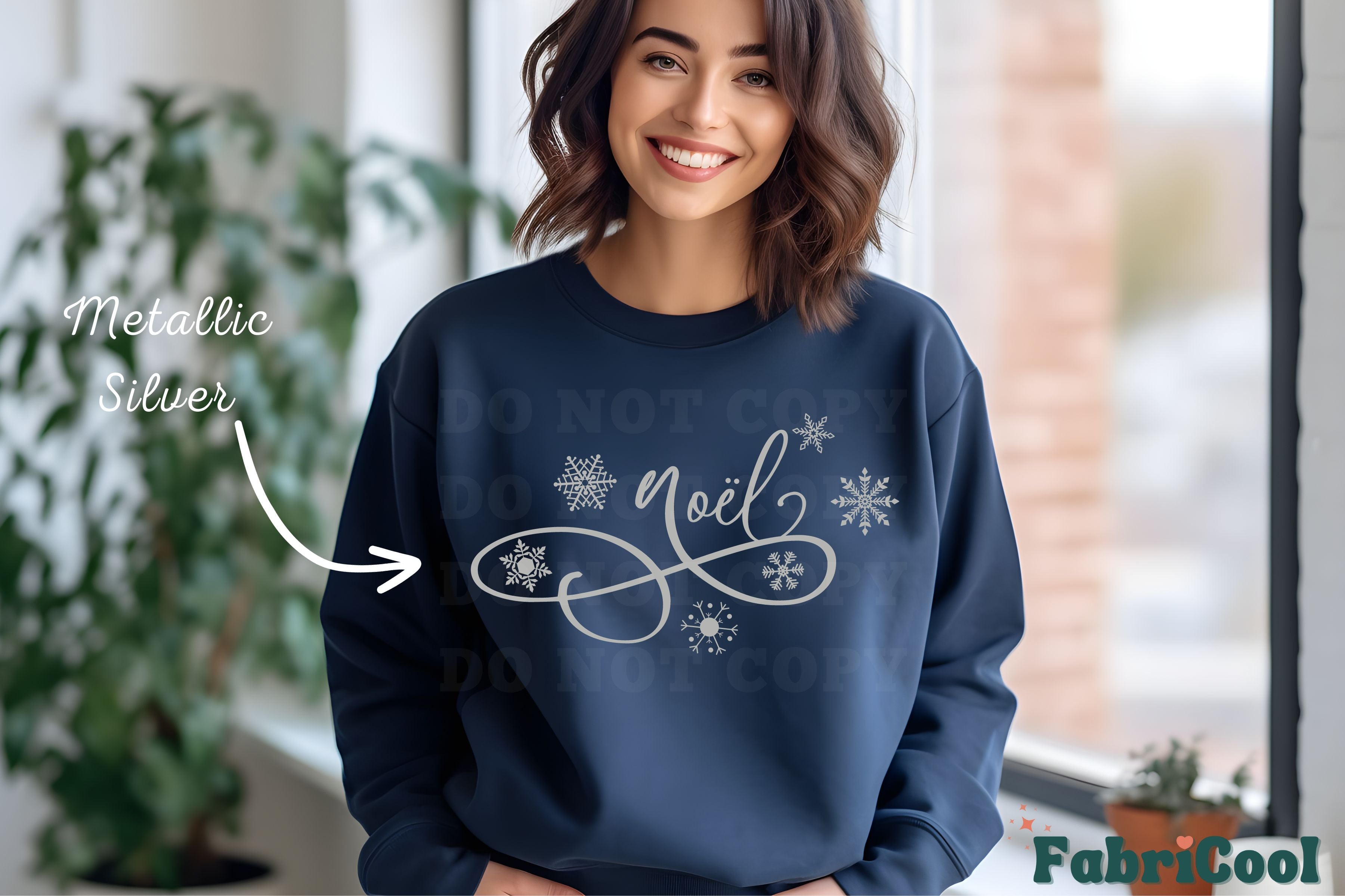 Noel - Metallic Silver Screen Print Transfer – FabriCool