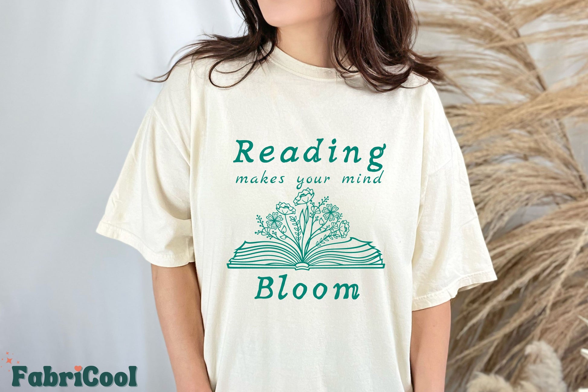 Reading makes your mind bloom - Teal Screen Print Transfer – FabriCool